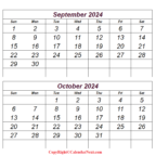 September October 2024 Calendar | Calendar Next